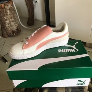 Puma | Shoes | Puma Basket Crush Paris Peach White Sneakers | Poshmark